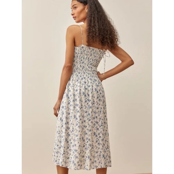 Reformation | Dresses | Nwt Reformation Sable Dress In Blue And White ...